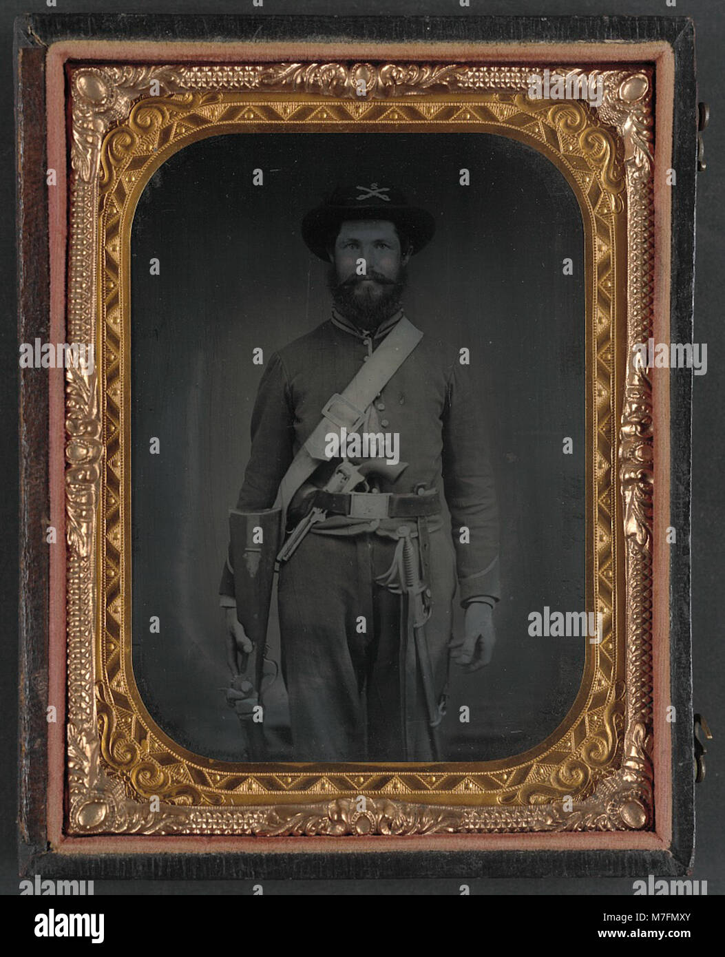 The image shows an unidentified Union cavalry soldier from the American ...