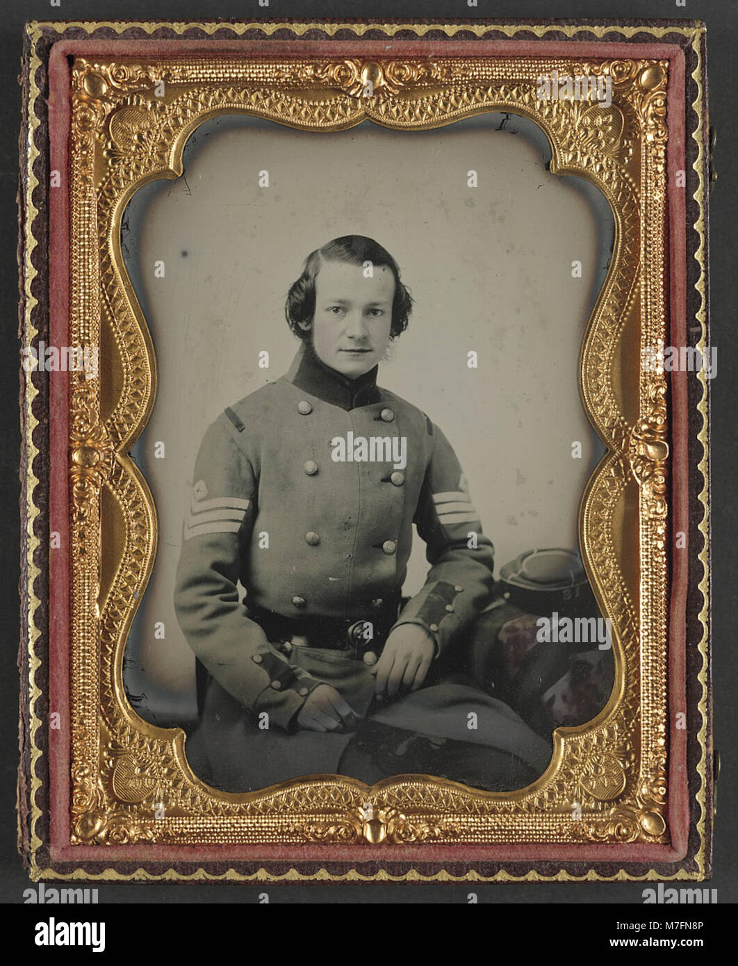 This photograph shows an unidentified Union soldier from New York ...