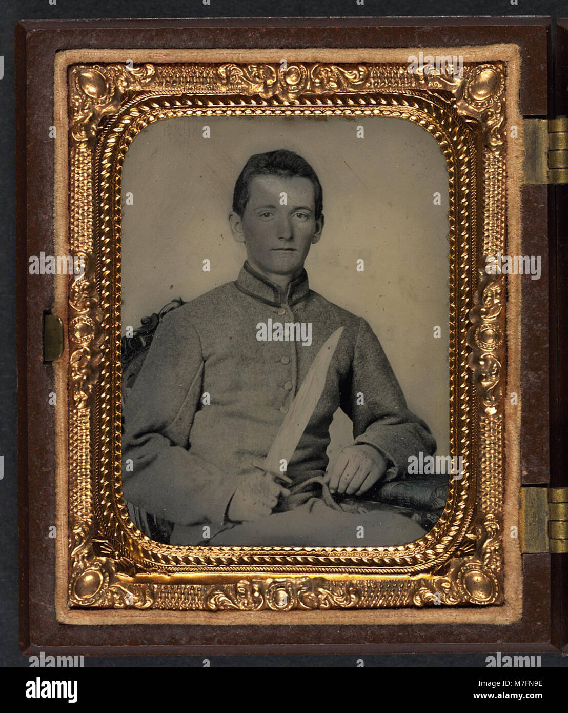 An image of an unidentified soldier wearing a Confederate artillery ...