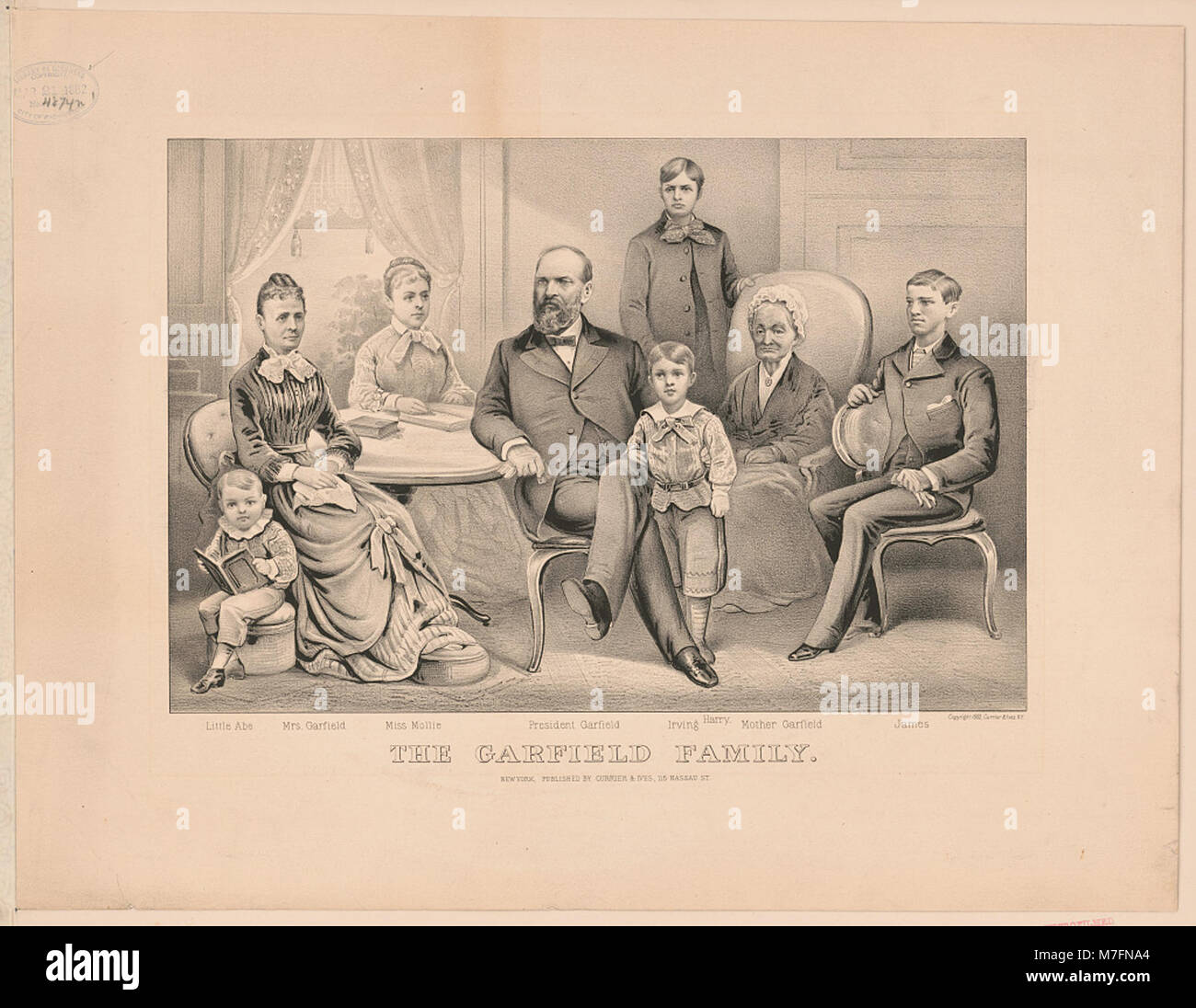 Portrait of the Garfield family, showcasing the family in a formal ...