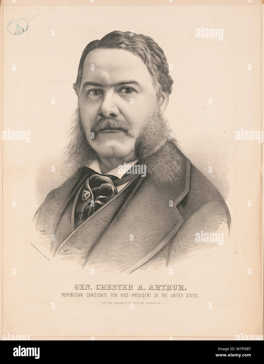 A portrait of General Chester A. Arthur, the Republican candidate for ...