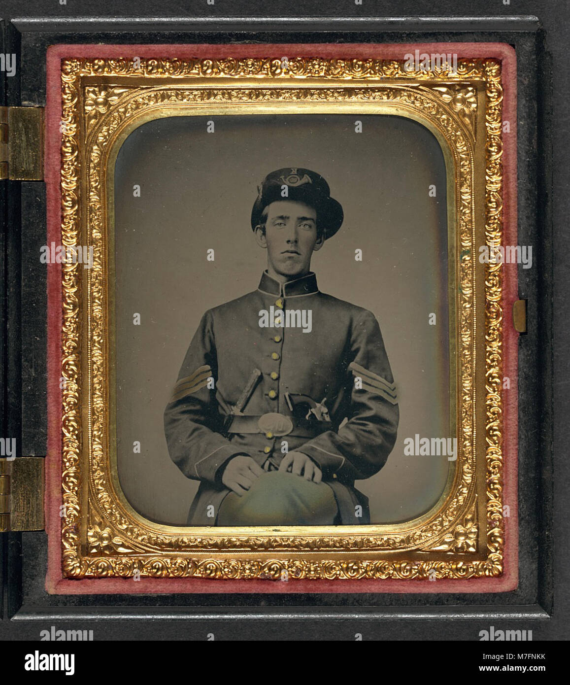 This photograph depicts an unidentified soldier wearing a Union ...