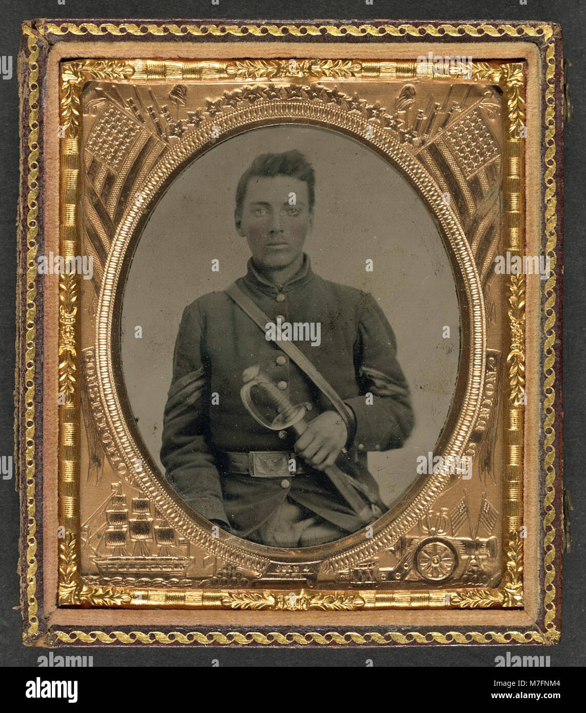Unidentified soldier in Union sergeant's uniform with U.S. Model 1850 ...