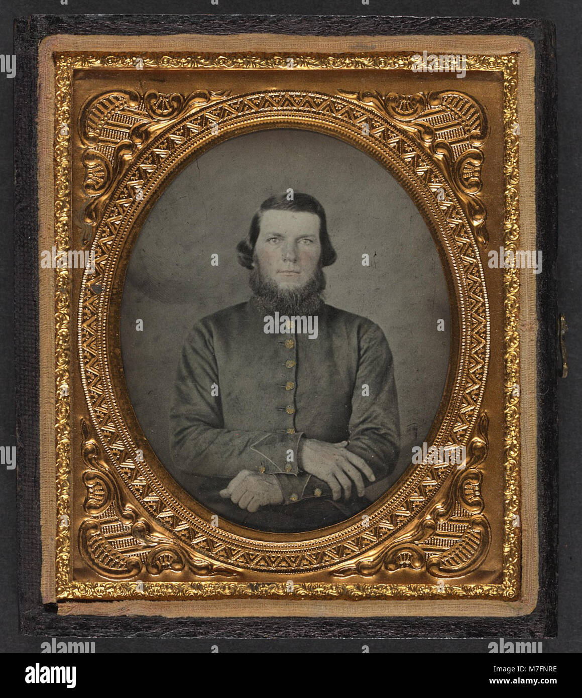 This photograph shows an unidentified Union soldier from the American ...
