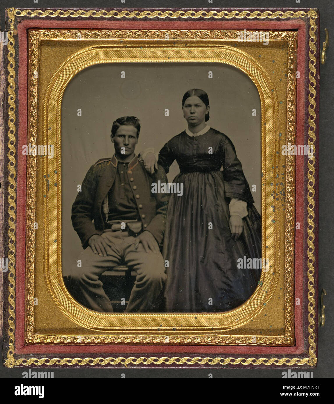 A historical photograph featuring an unidentified Union soldier in ...