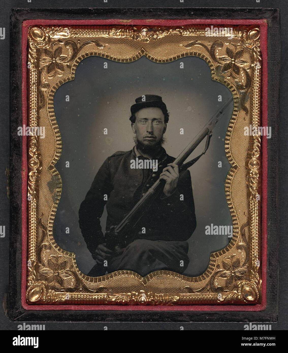 A photograph of an unidentified Union soldier from the American Civil ...