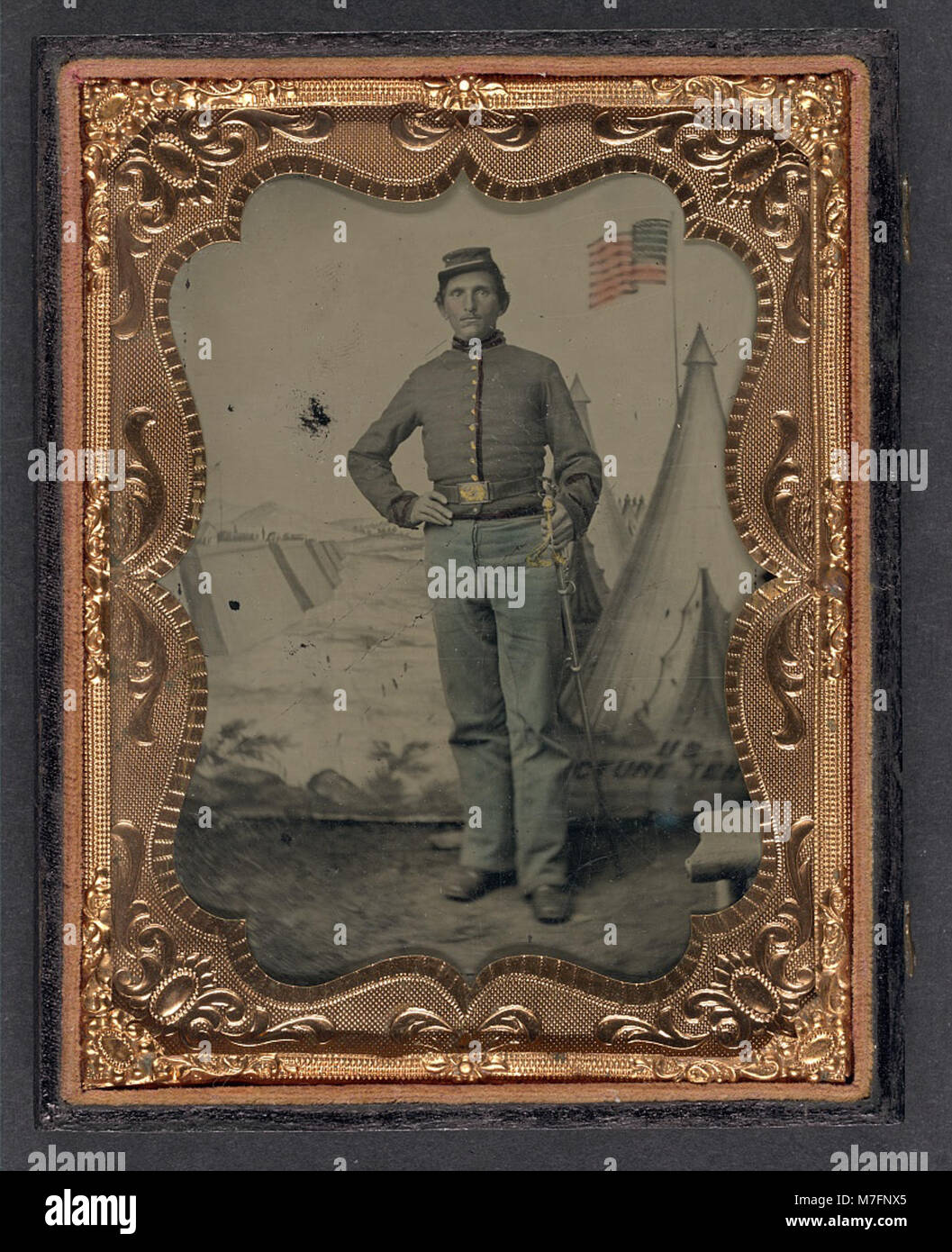 A photograph of an unidentified Union soldier from the American Civil ...