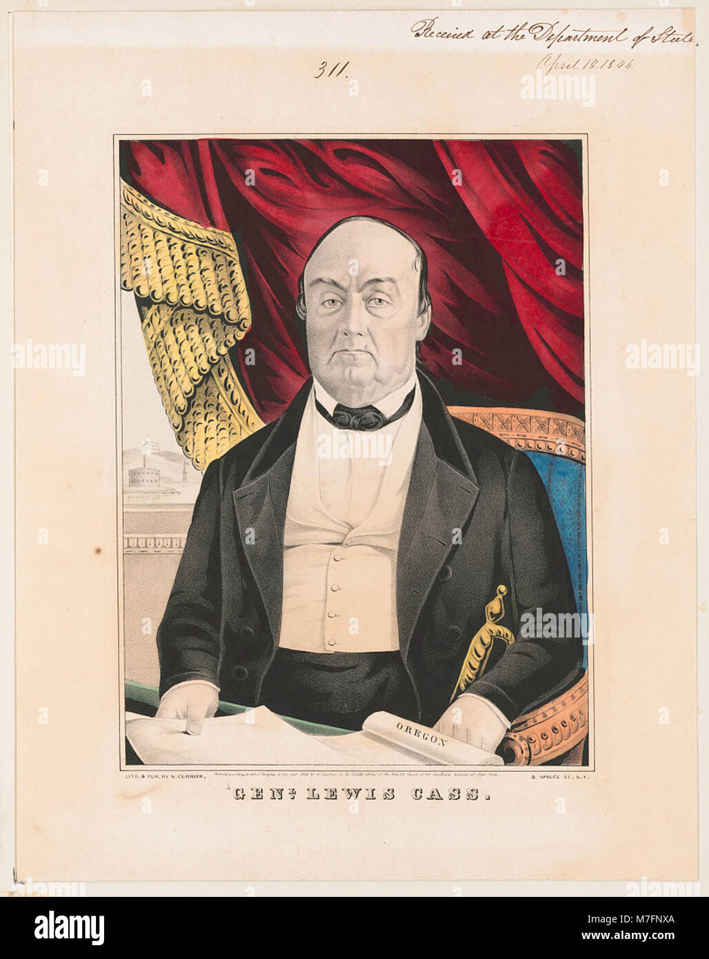 A portrait of General Lewis Cass, a prominent American politician and ...