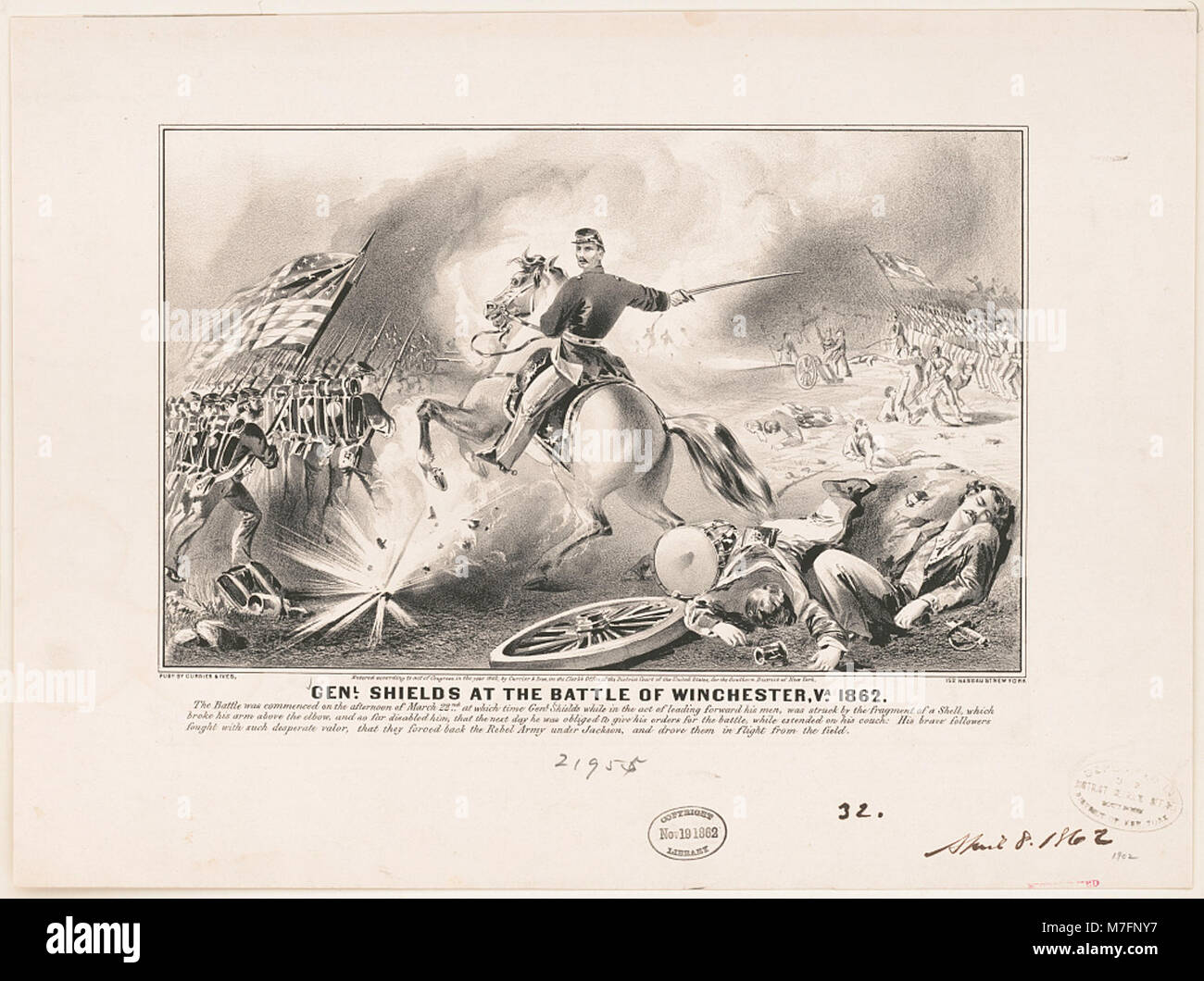 This photograph shows General James Shields at the Battle of Winchester ...