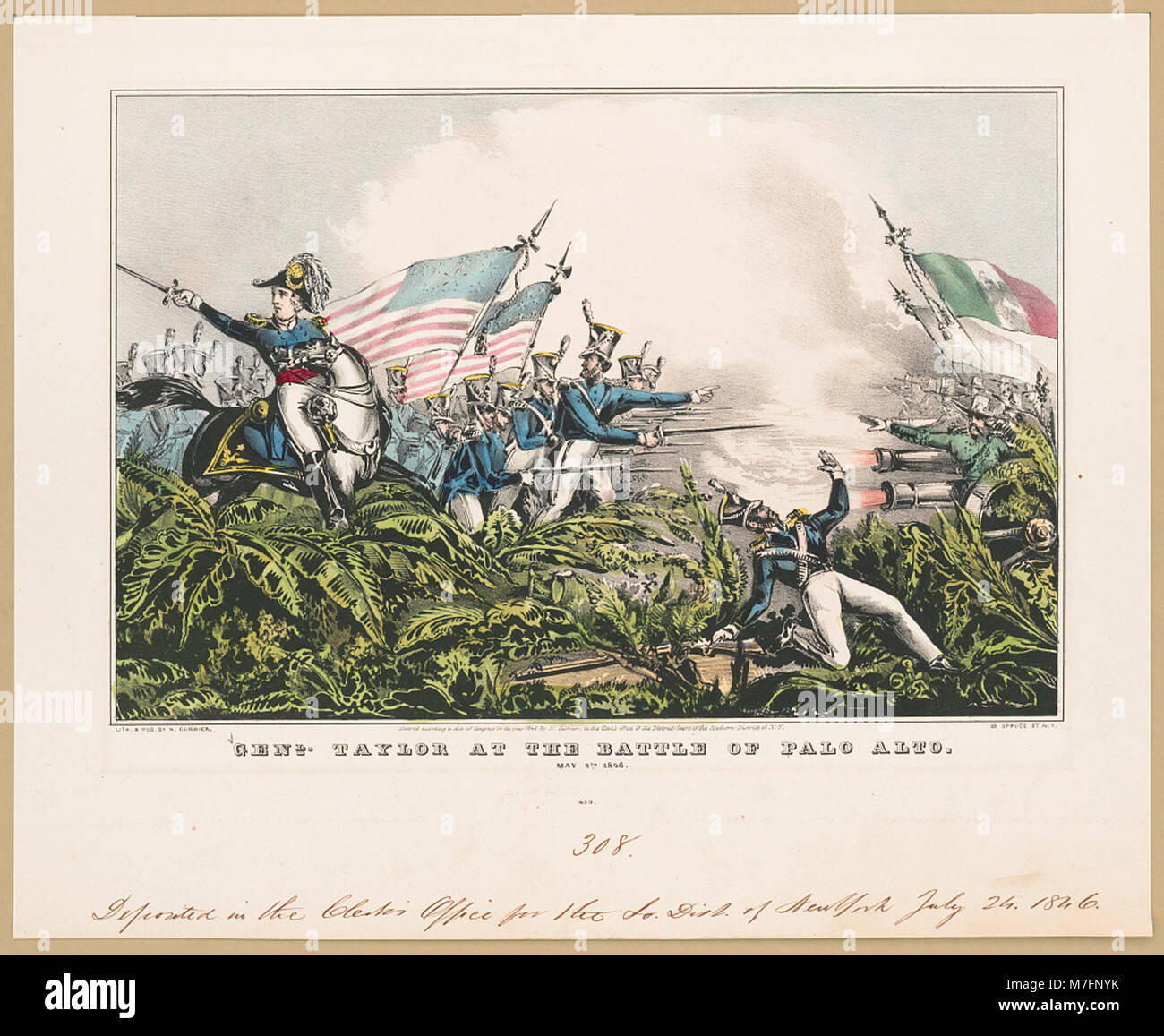 A depiction of General Zachary Taylor at the Battle of Palo Alto on May ...