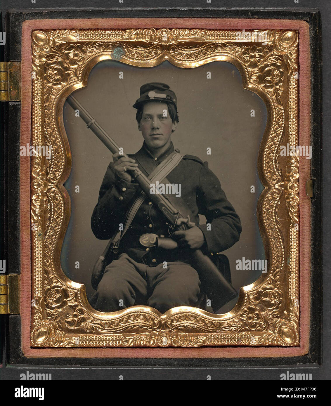 A photograph showing an unidentified Union soldier from the American ...