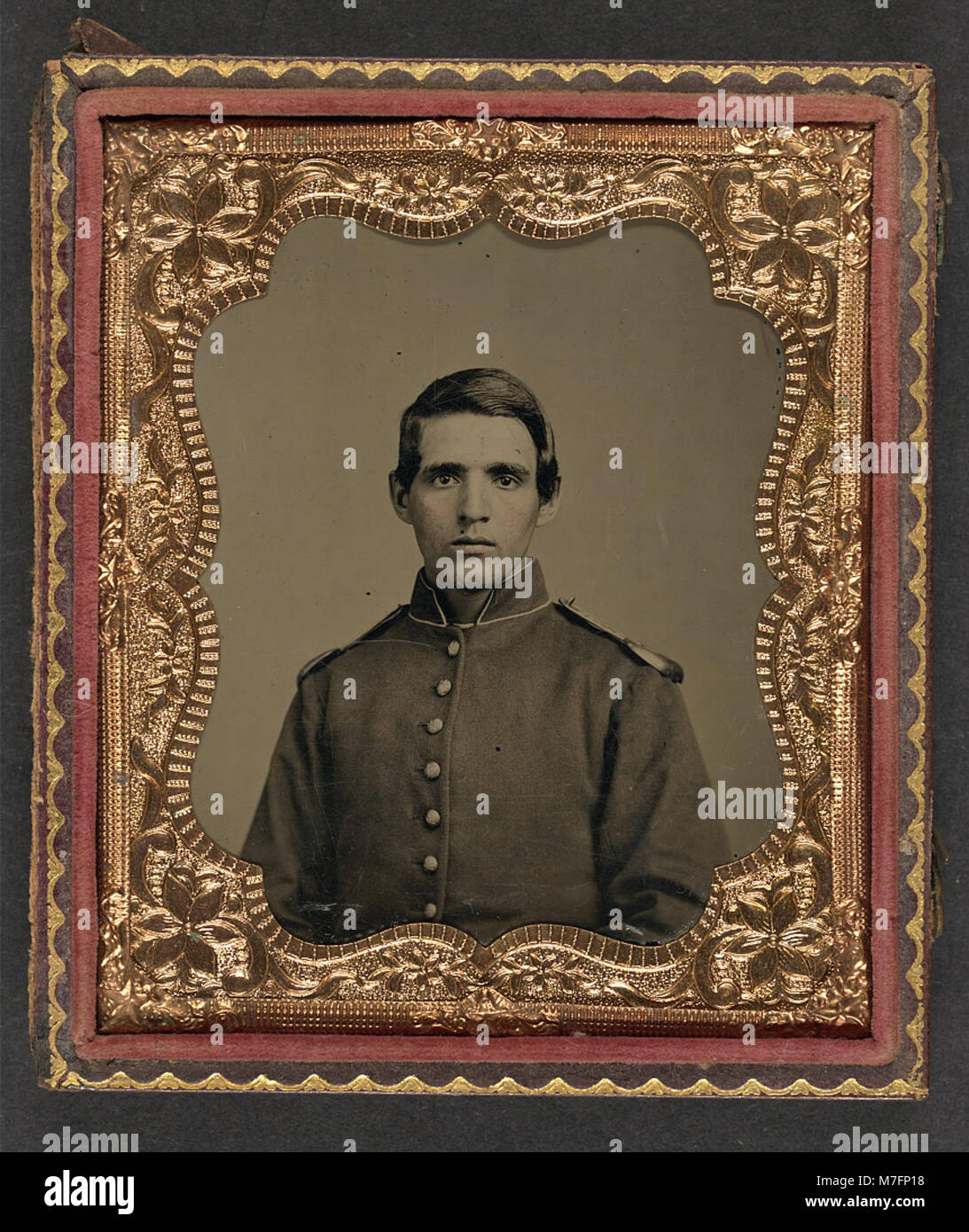 Unidentified soldier in Union uniform with shoulder scales ...