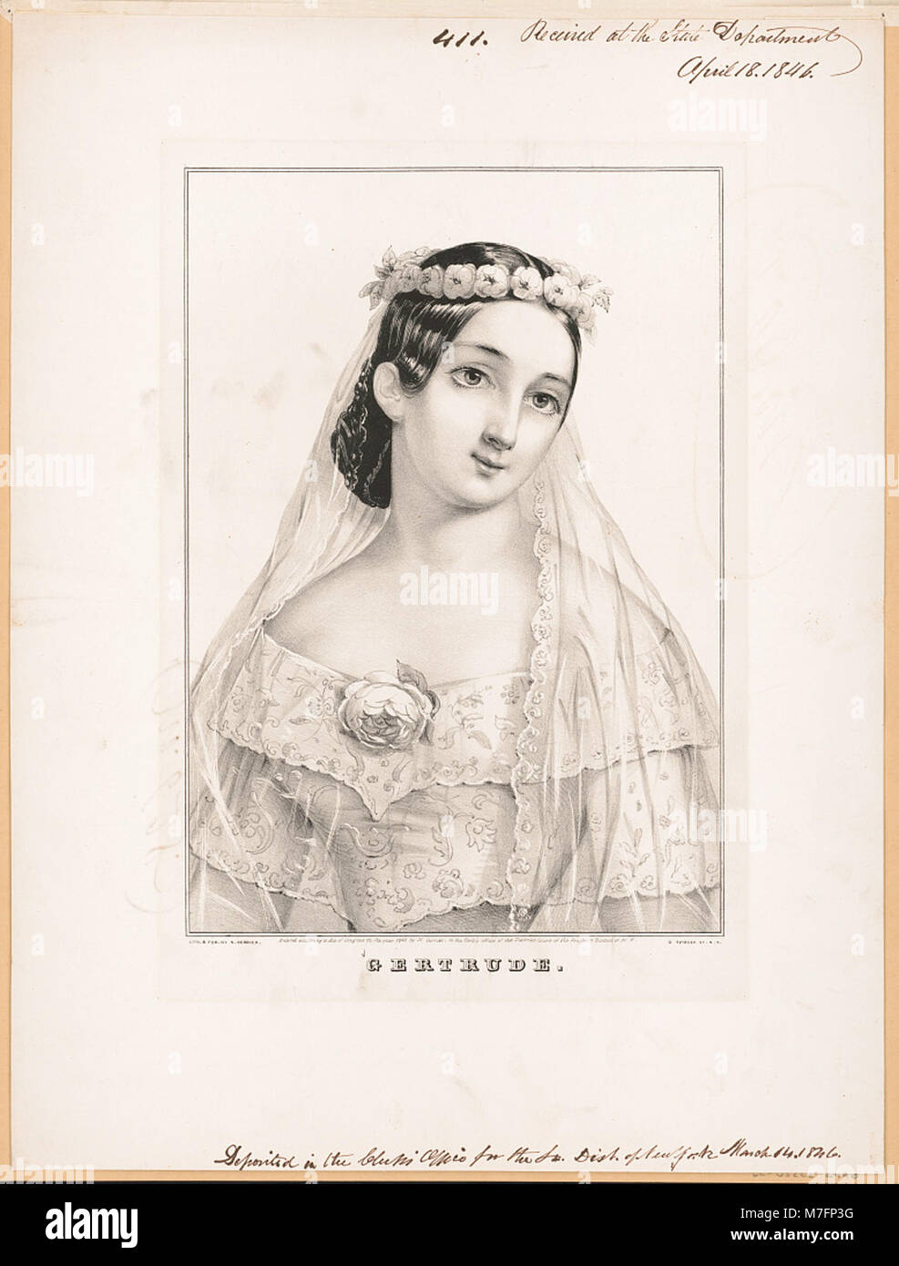 A portrait of Gertrude, a historical figure possibly associated with ...