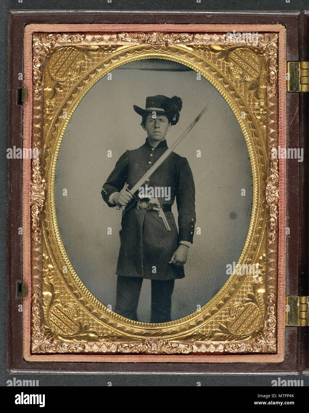Photograph of a young Confederate soldier in uniform, wearing a Hardee ...