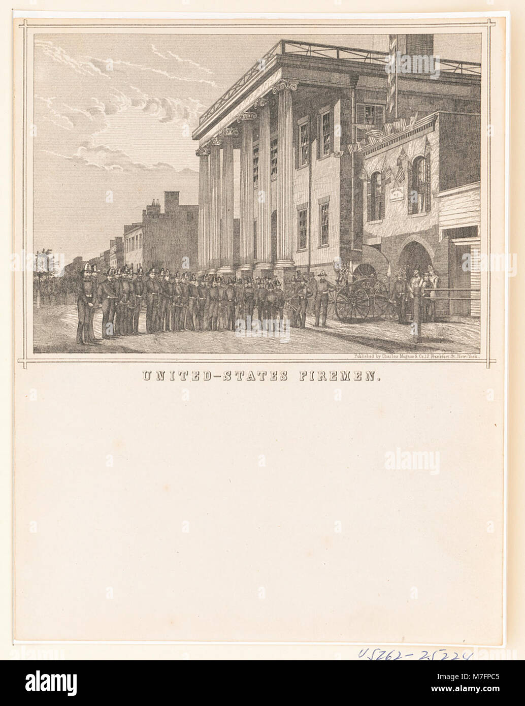 A historical photograph of U.S. firemen, capturing the men in uniform ...