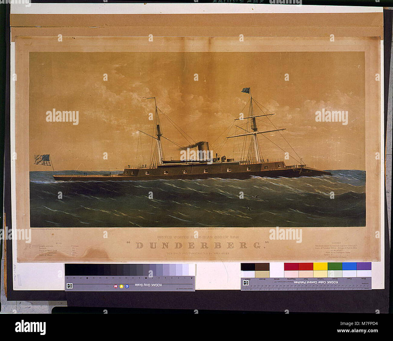 An image of the United States iron-clad screw ram 'Dunderberg', a ...