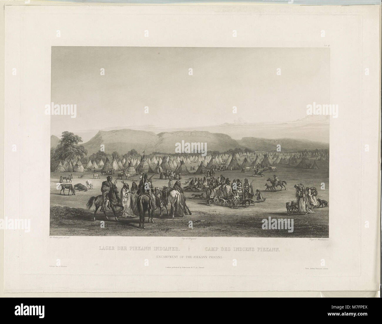 This photograph shows the encampment of the Piegan Indians ...
