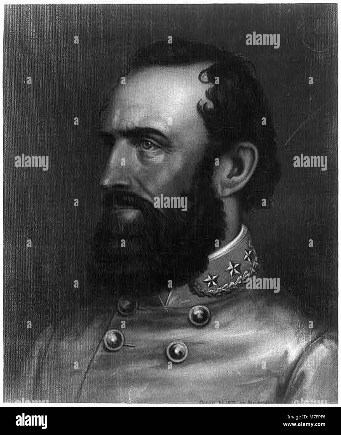 A historical portrait of General Stonewall Jackson, one of the key ...