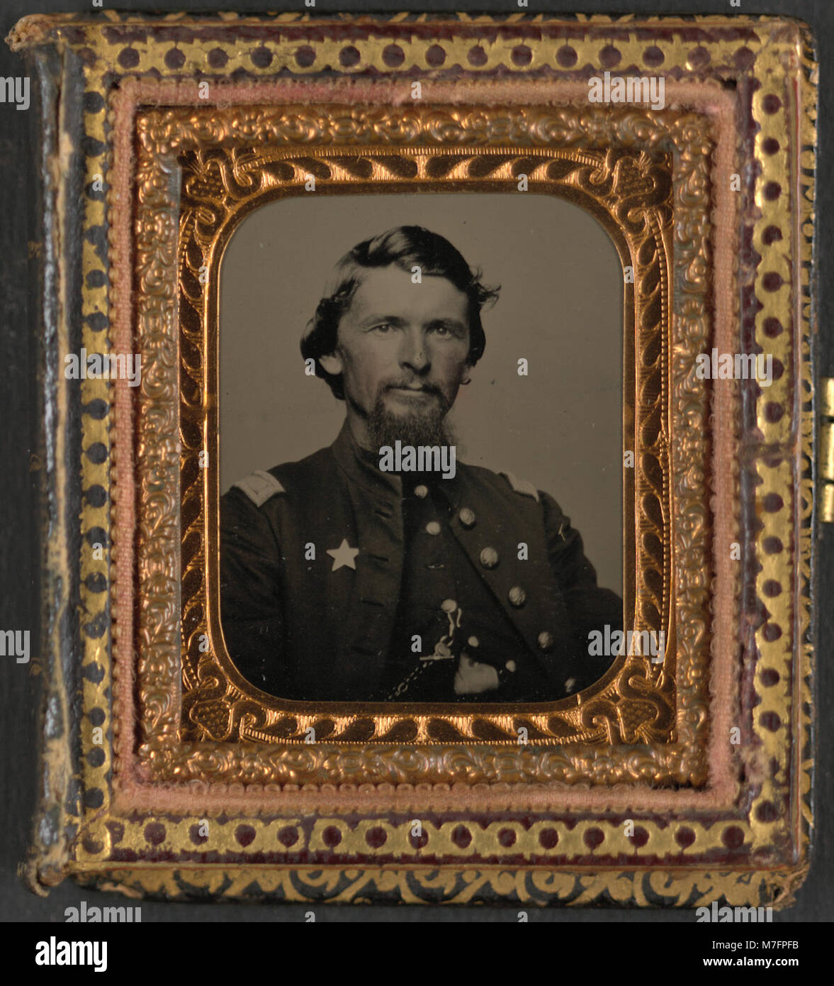 A photograph of an unidentified soldier in Union officer's uniform ...