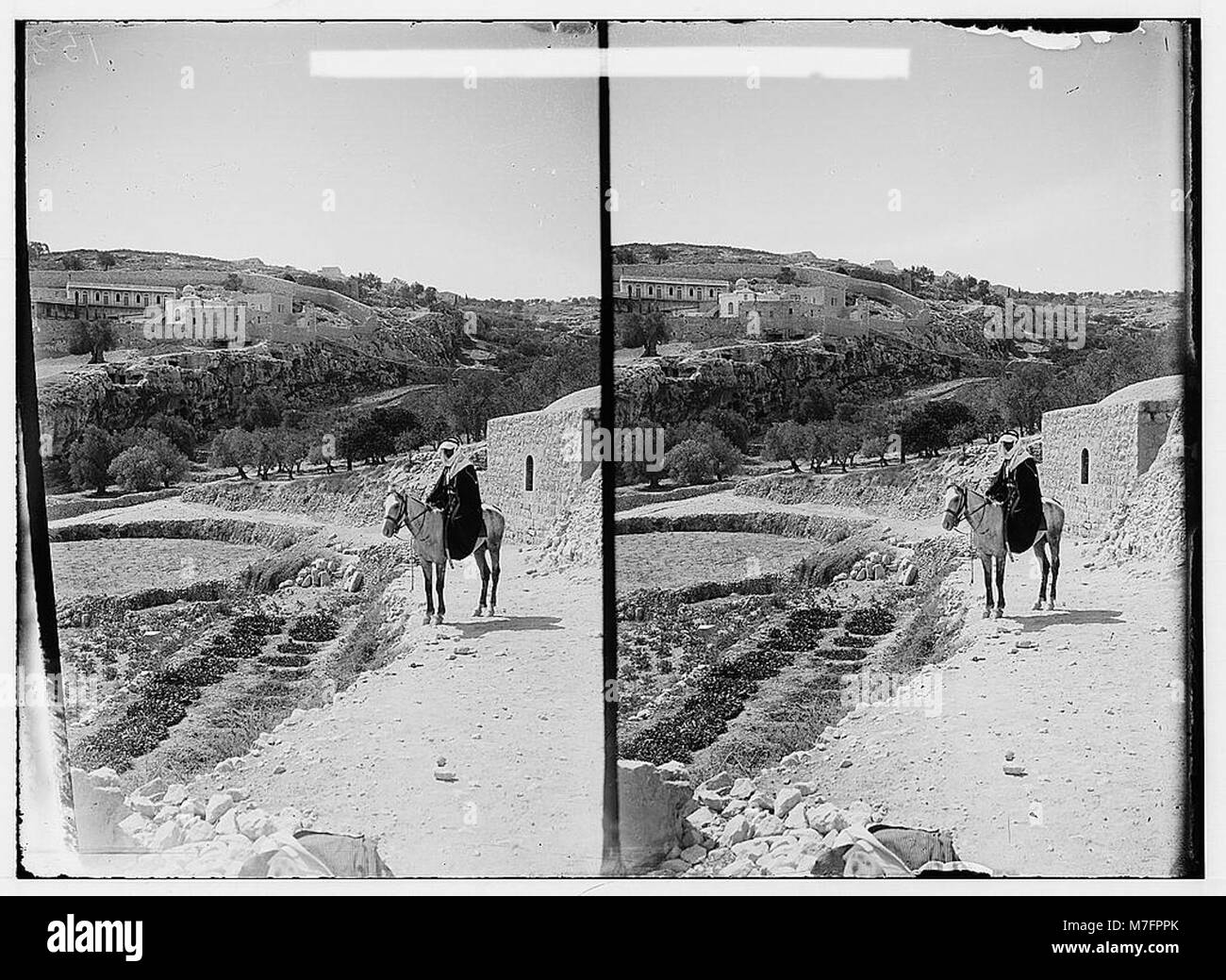 A historical image showing the valleys of Jehoshaphat and Hinnom, also ...