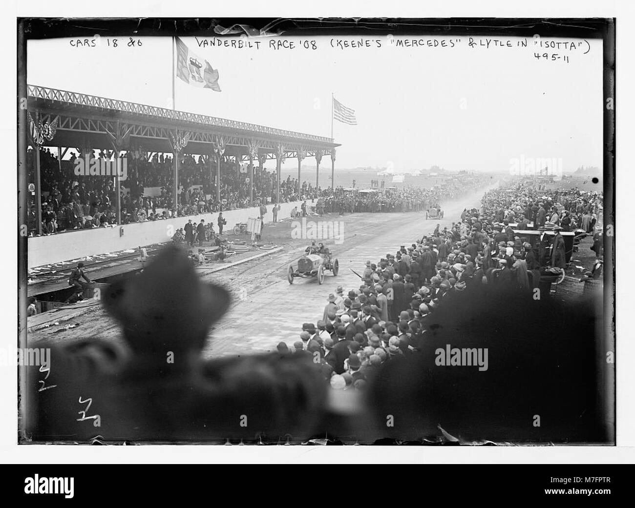 A photograph from the Vanderbilt Race of 1908, showcasing the ...