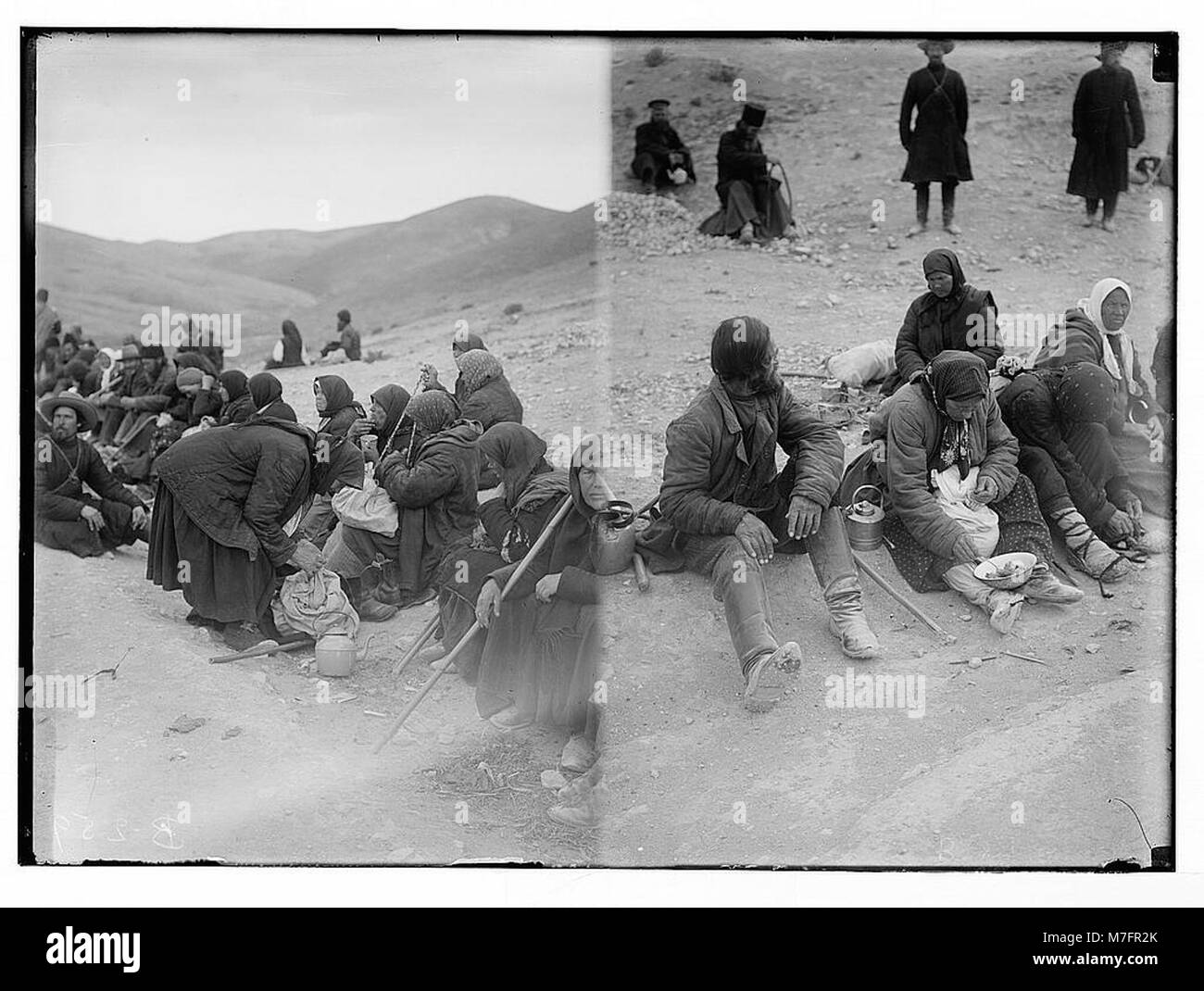 A photograph of Russian soldiers resting on their way to Jericho. The ...