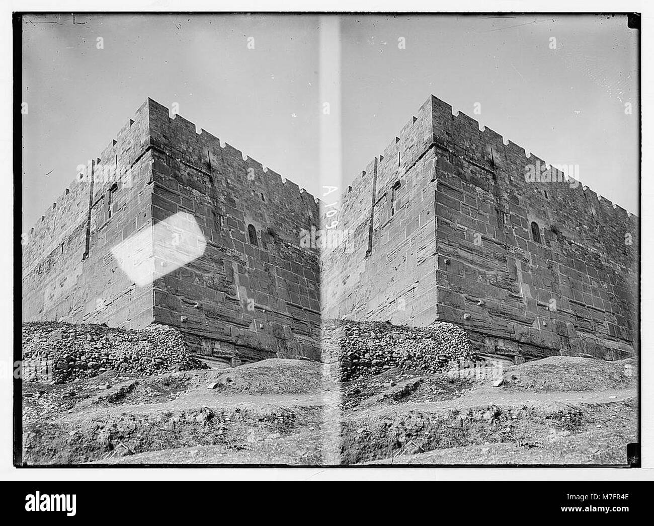 These views of the city wall in Jerusalem depict various sections ...