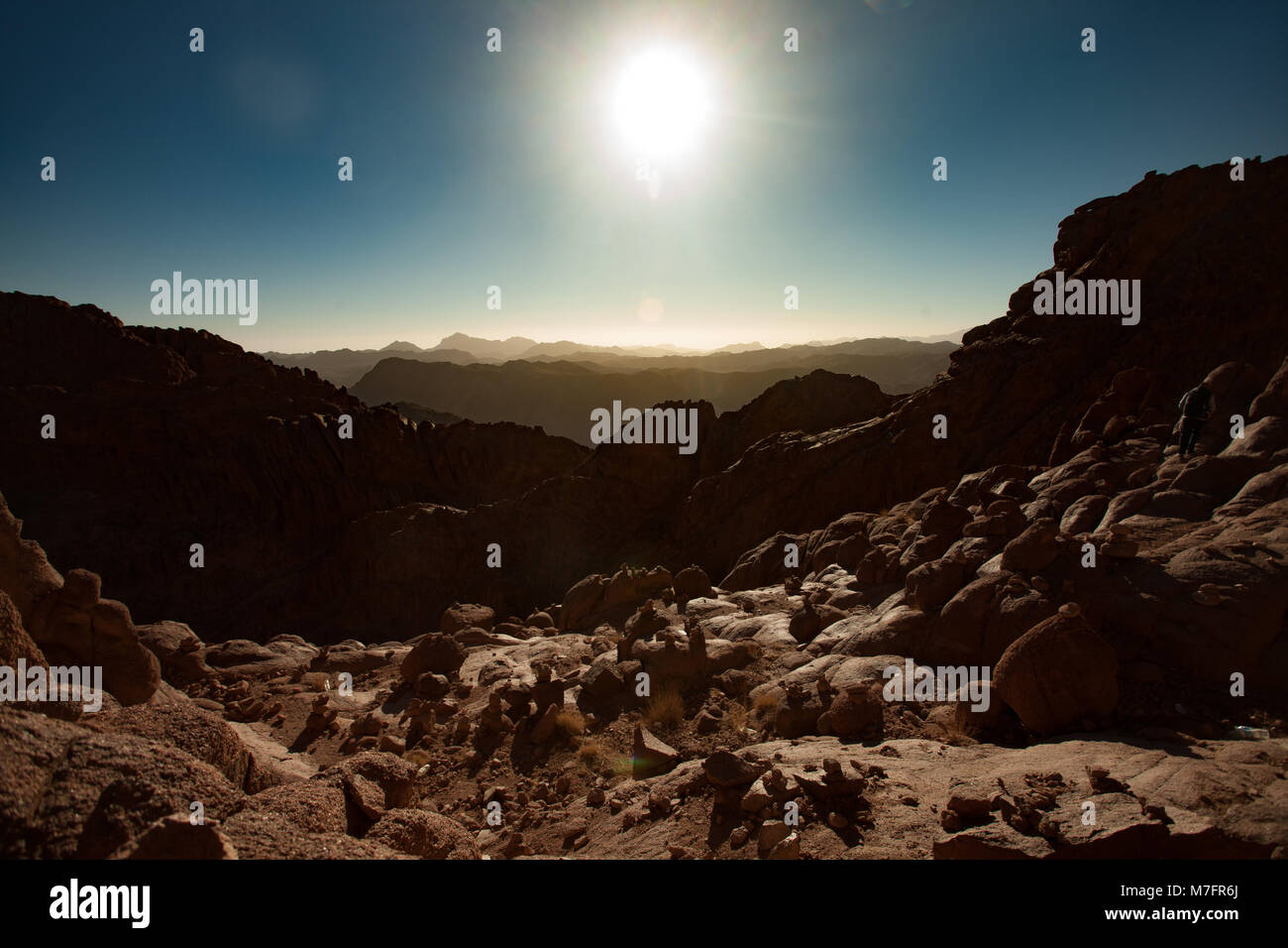 Beautiful landscape of Sinai mountains in Egypt illuminated by first ...