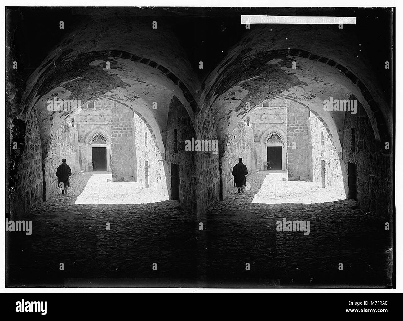 A photograph showing the Via Dolorosa, starting at St. Stephen's Gate ...