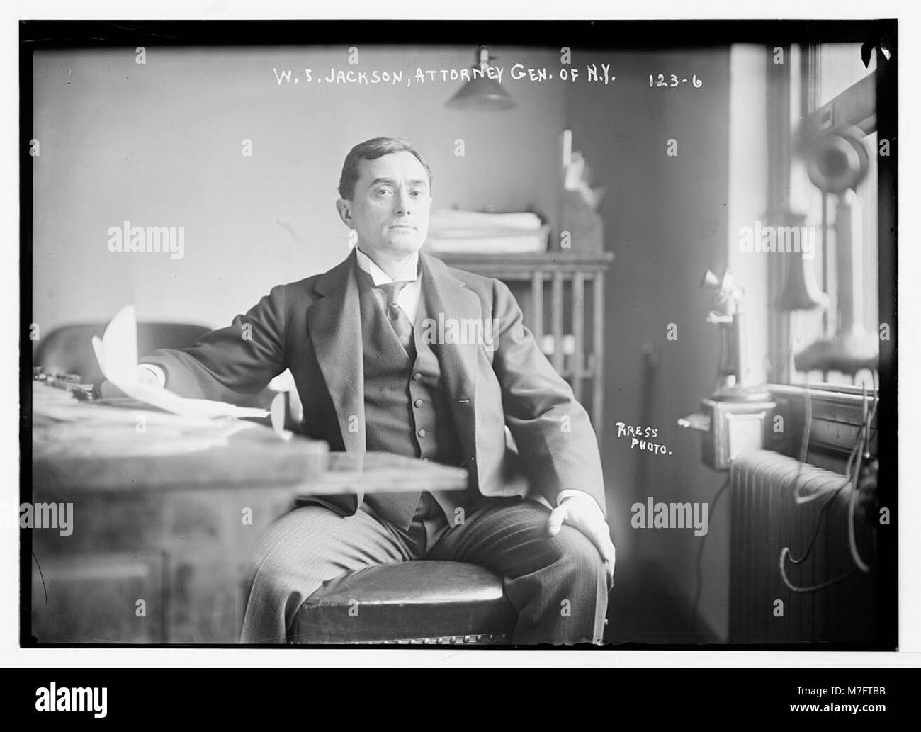 Photograph of W.S. Jackson, the Attorney General of New York, seated at ...