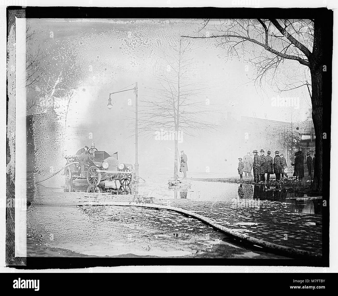 A photograph capturing the aftermath of a fire at W.T. Galliher’s ...