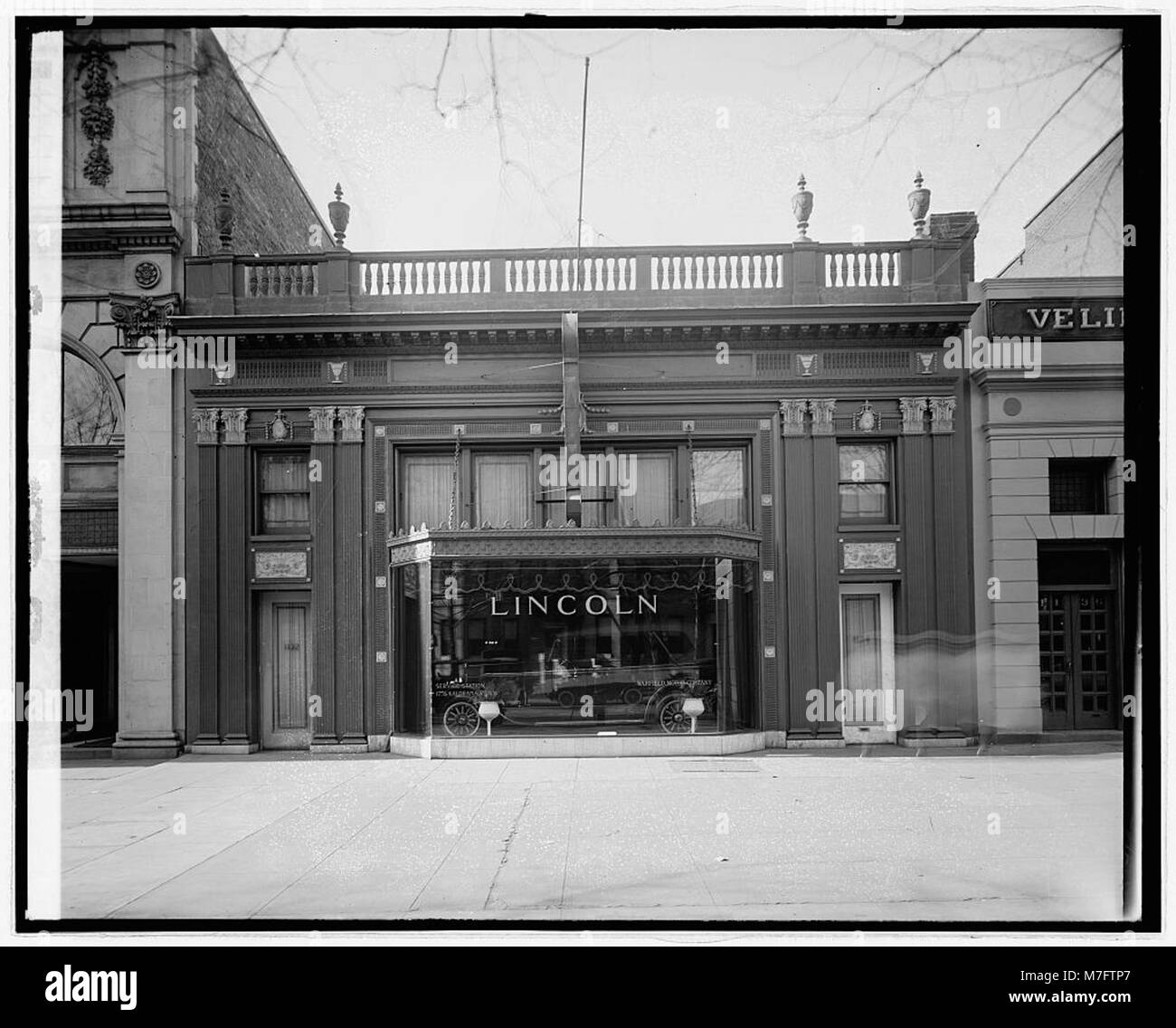 A view of the exterior of the Warfield Motor Co., showcasing its ...