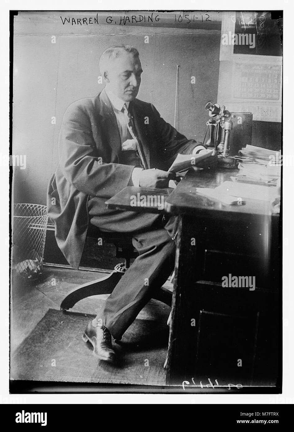This photograph shows Warren G. Harding, the 29th President of the ...