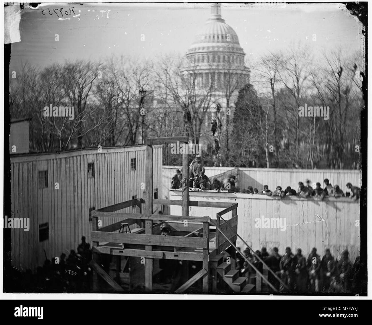 Photograph depicting the hooded body of Captain Wirz, executed in ...