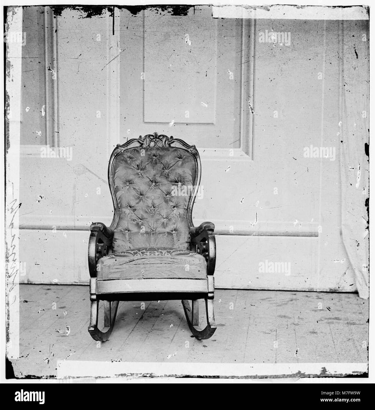 This image captures the chair where President Abraham Lincoln sat when ...
