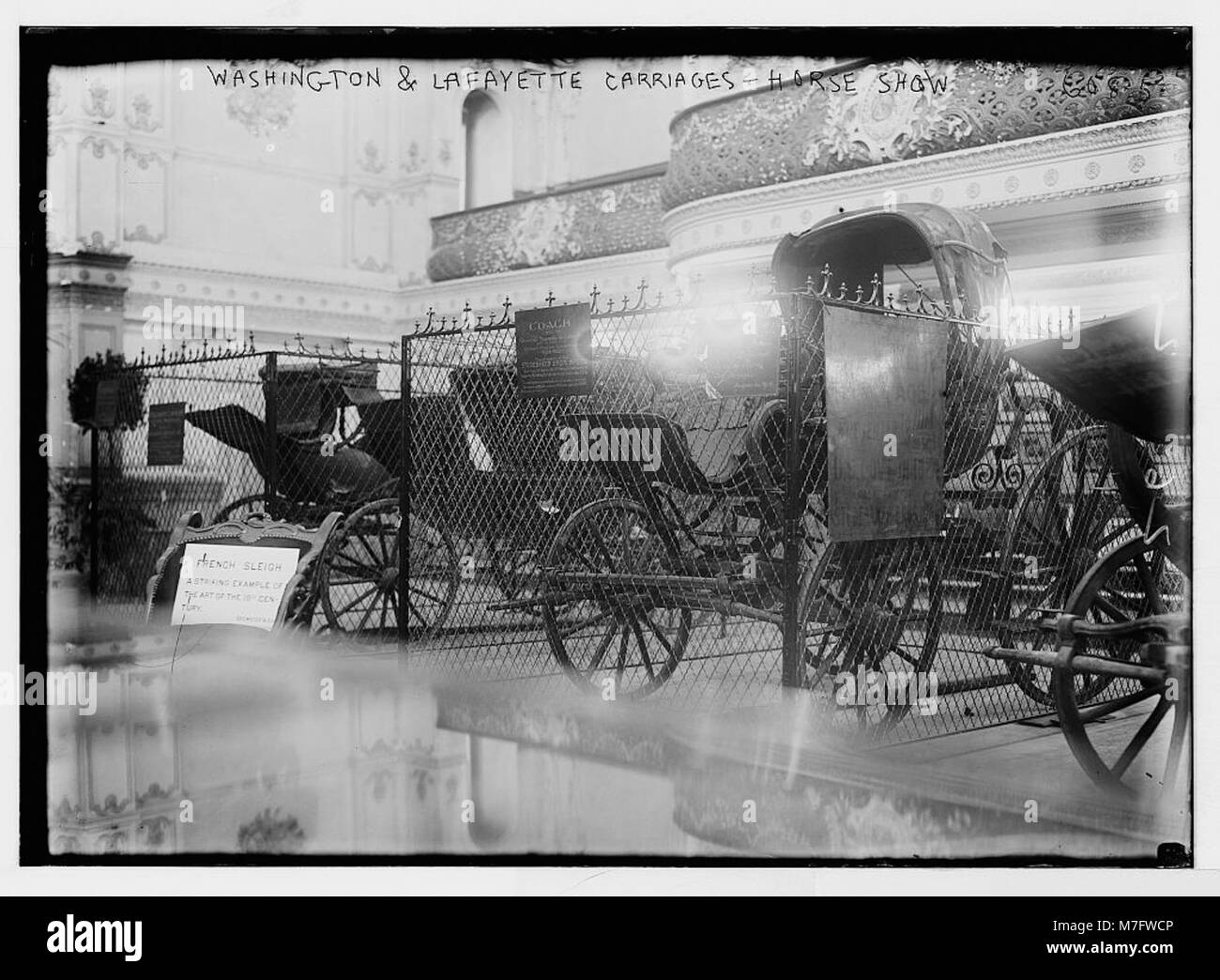 A historical photograph of the carriages of George Washington and ...