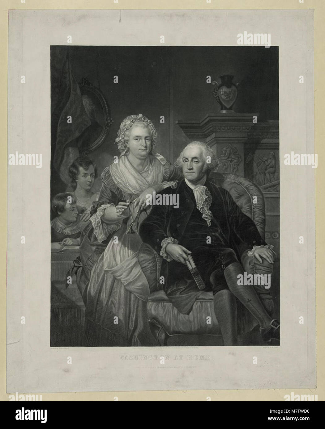 This painting of George Washington at home, created by Alonzo Cappel ...