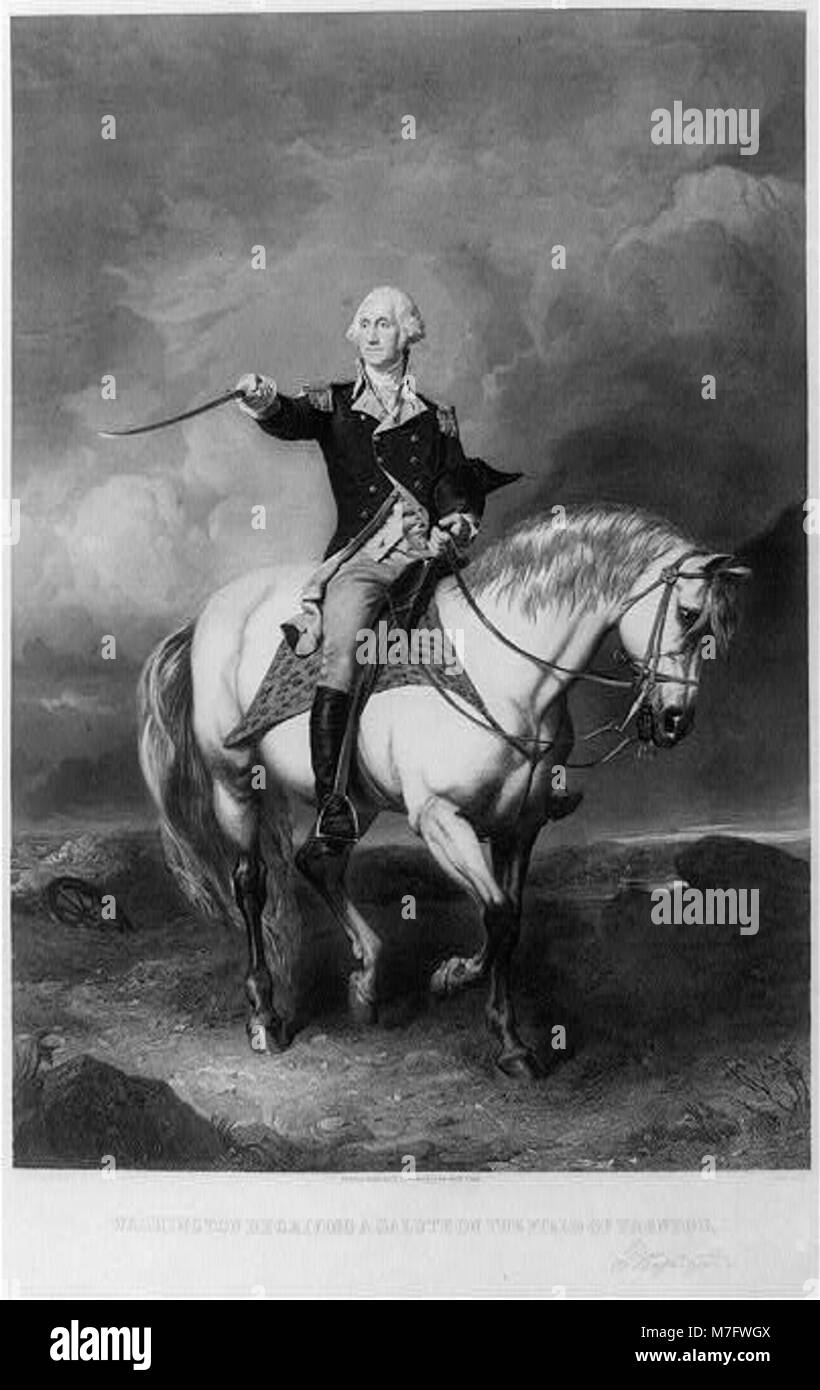This image depicts George Washington receiving a salute on the ...