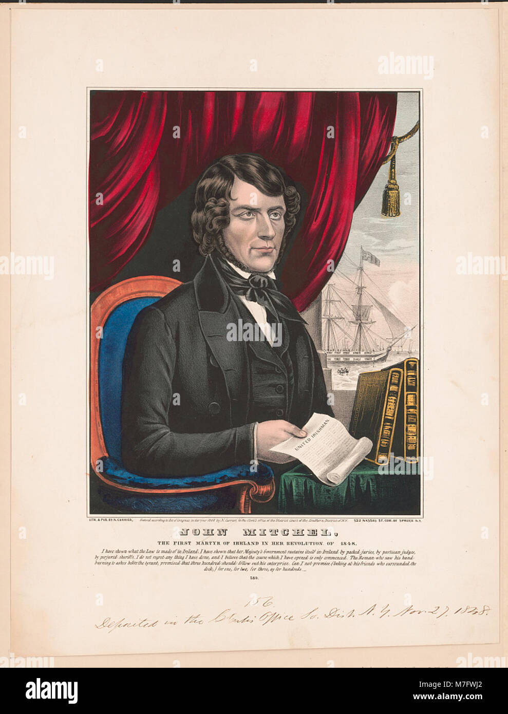 A lithograph of John Mitchel, the first martyr of Ireland's 1848 ...