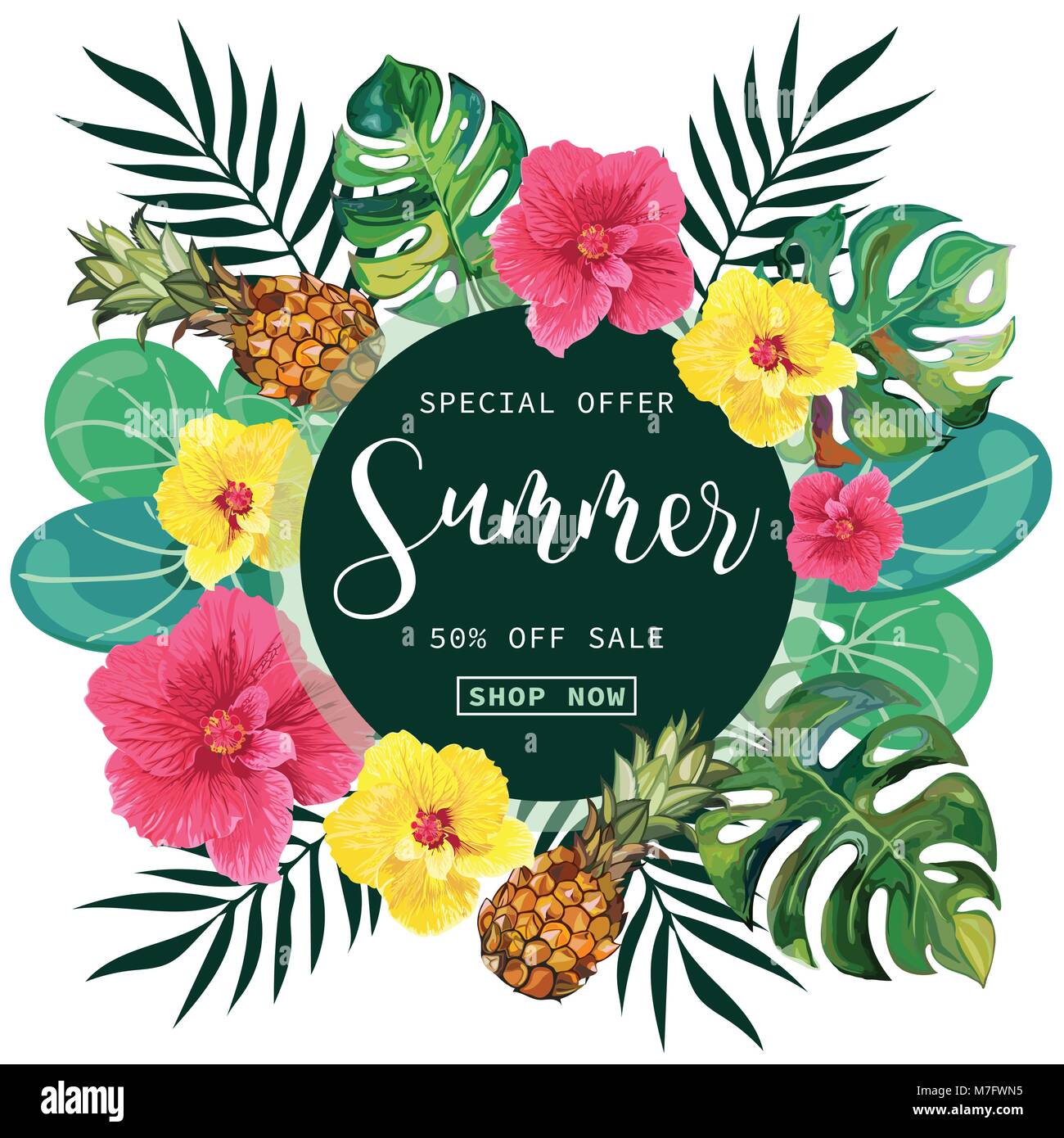 Summer sale poster tropic Cut Out Stock Images & Pictures - Alamy