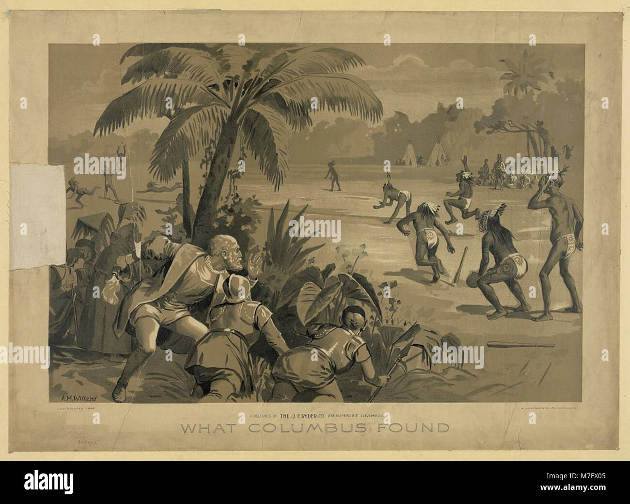 The discoveries of Christopher Columbus during his voyages Stock Photo ...