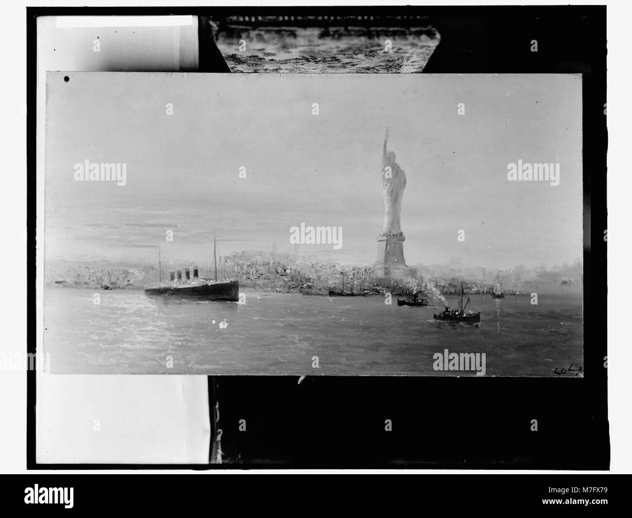 A painting of the Statue of Liberty, a symbol of freedom, displayed ...