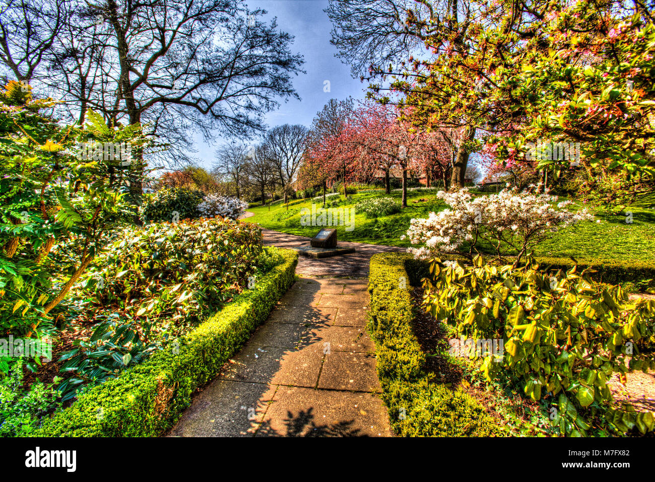 Village of Port Sunlight, England. Artistic spring view in Port ...