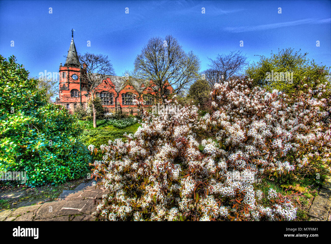 Village of Port Sunlight, England. Artistic spring view in Port ...