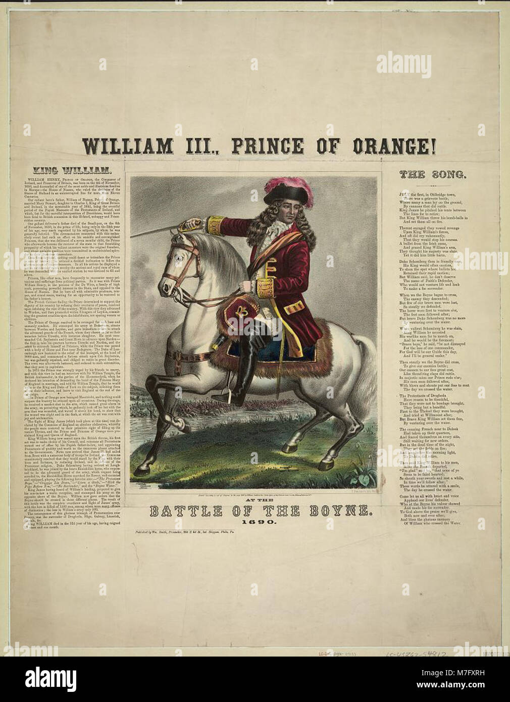 A depiction of William III, Prince of Orange, during the Battle of the ...