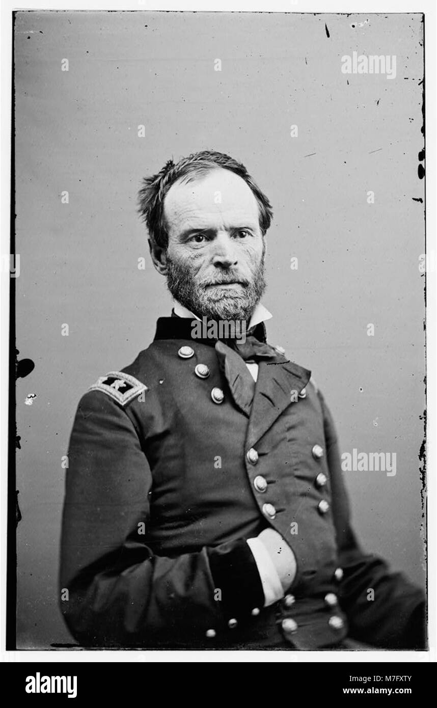 This image is a portrait of General William T. Sherman, a prominent ...