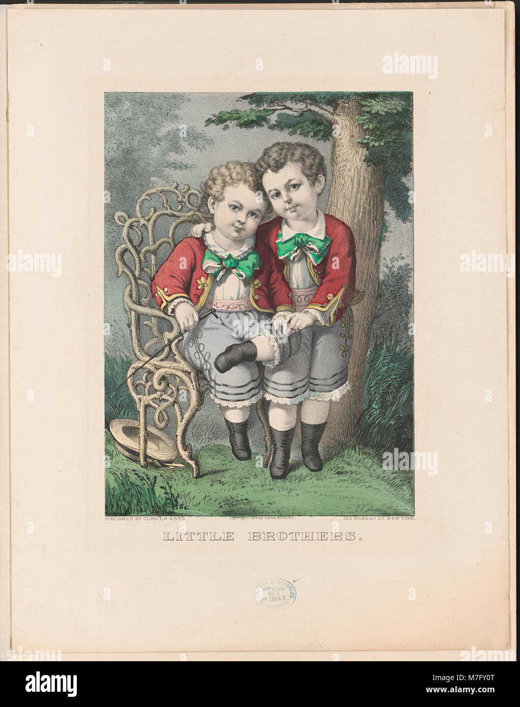 This image depicts two young children, identified as 'Little Brothers ...