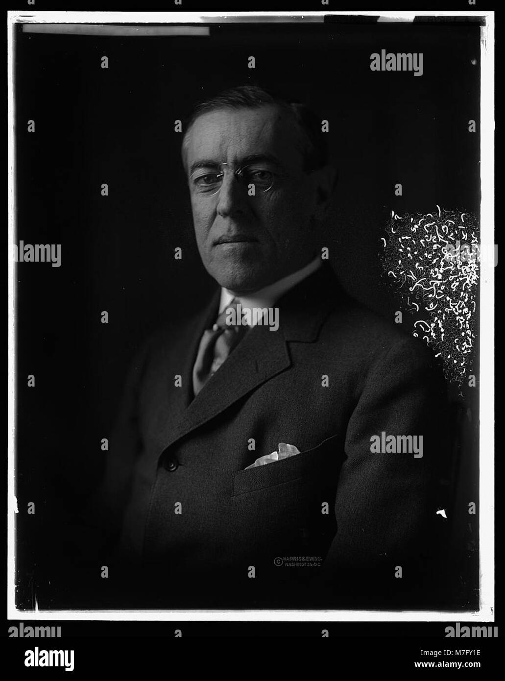 A portrait of Woodrow Wilson, the 28th President of the United States ...