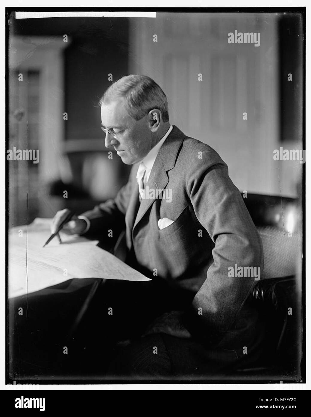 Woodrow Wilson, the 28th President of the United States, is captured in ...