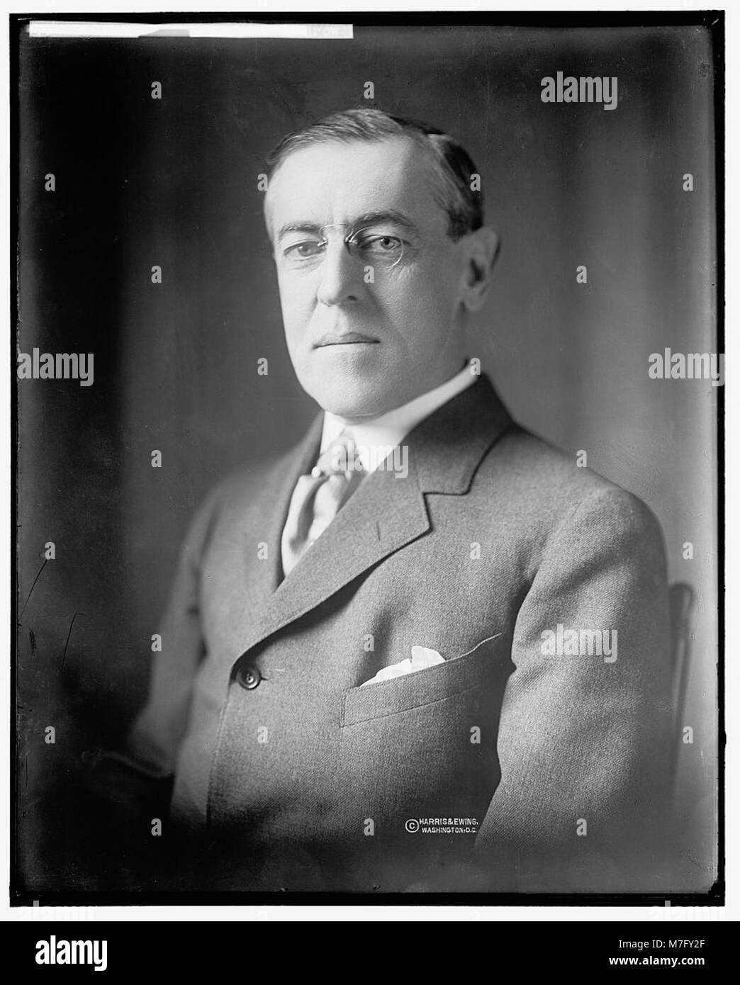 A photograph of Woodrow Wilson, the 28th President of the United States ...